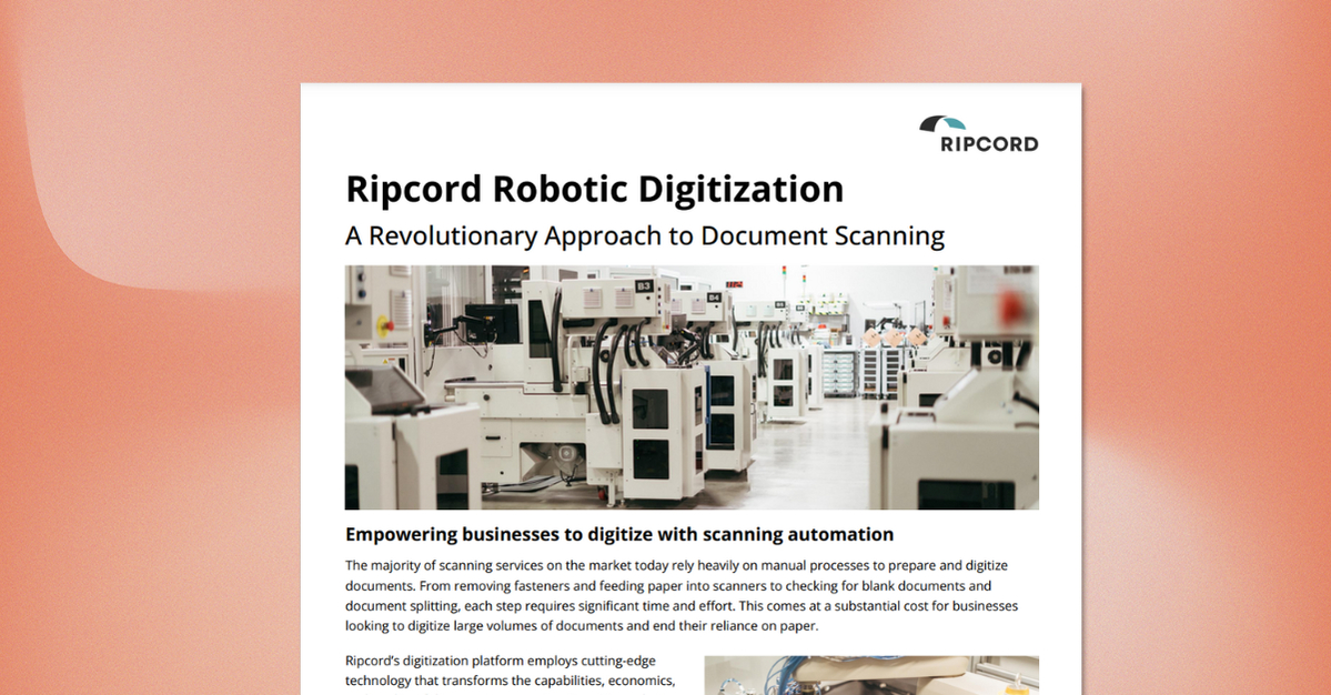 Robotic Digitization Overview: A Better Approach to Document Scanning